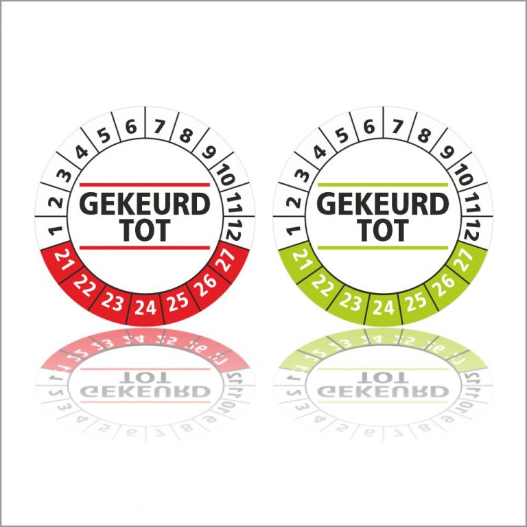 Keuringssticker Gekeurd Tot - Half gekleurd - MeerStickers.nl