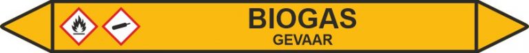 Leidingstickers Leidingmarkering Biogas (Gassen) - MeerStickers.nl