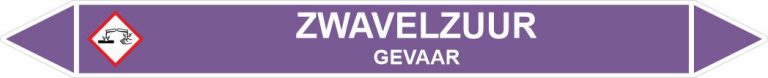 Leidingstickers Leidingmarkering Zwavelzuur (Basen) - www.meerstickers.nl