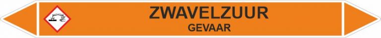 Leidingstickers Leidingmarkering Zwavelzuur (Zuren) - www.meerstickers.nl
