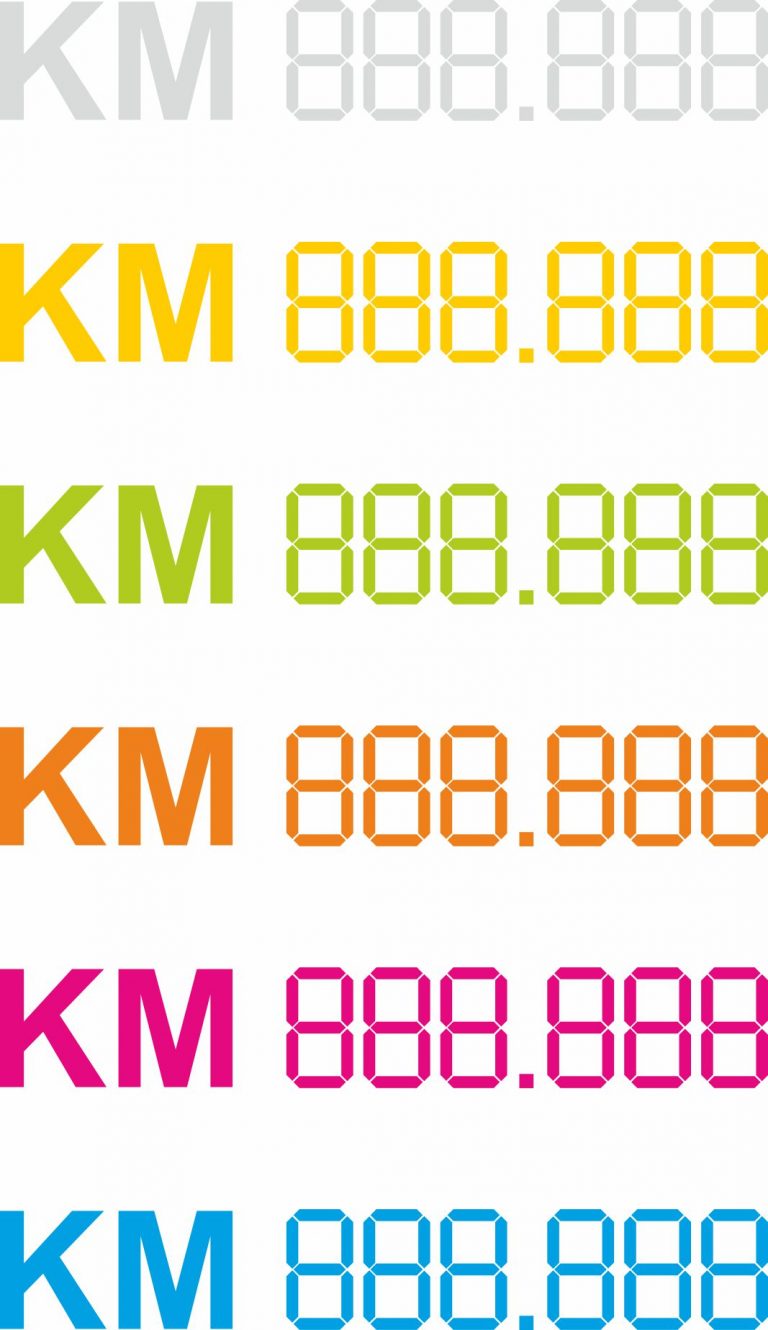 Autoraam stickers kilometer stand - MeerStickers.nl